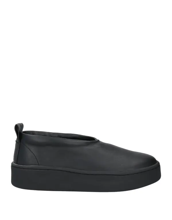 JIL SANDER Leather Slip-on Sneakers - Black