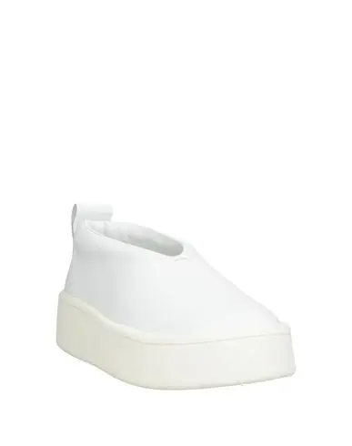 JIL SANDER Leather Slip-on Flatform Sneakers - White