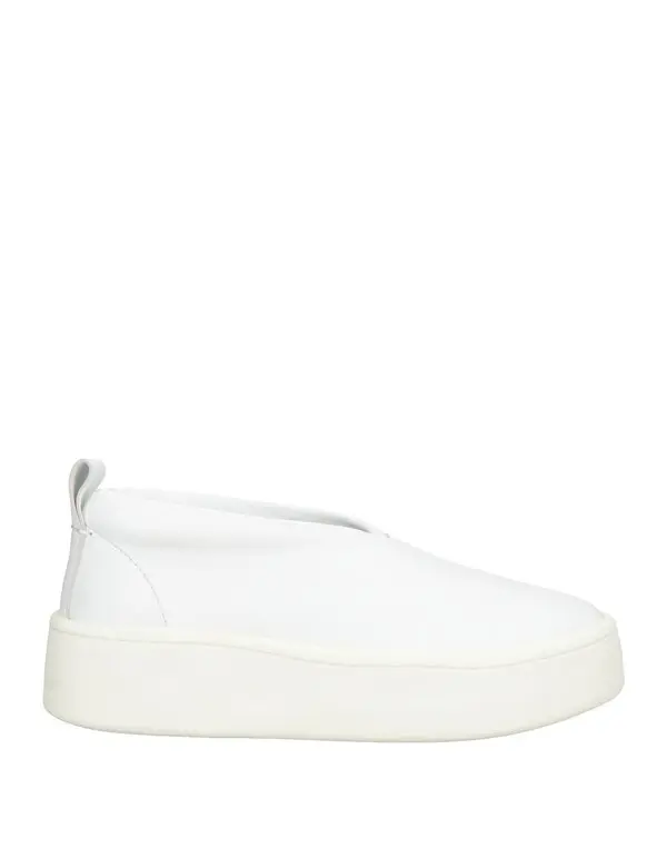 JIL SANDER Leather Slip-on Flatform Sneakers - White