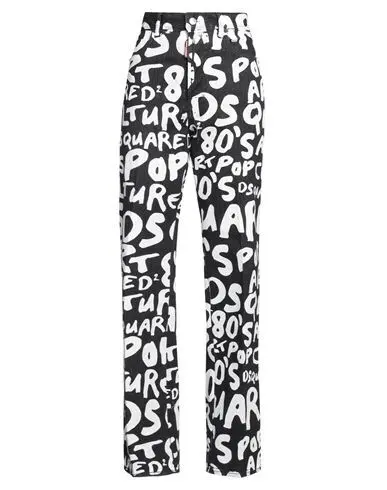 Dsquared2 Straight Leg High Waisted Jeans With All-over Print