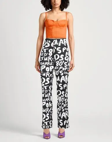 Dsquared2 Straight Leg High Waisted Jeans With All-over Print