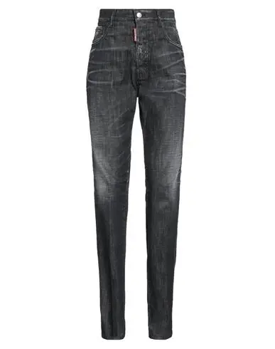 Dsquared2 Tapered Jeans With Leather Trims - Black