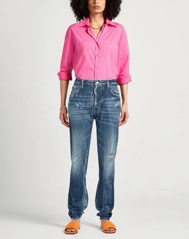 Dsquared2 Cotton Denim Tapered Jeans - Blue