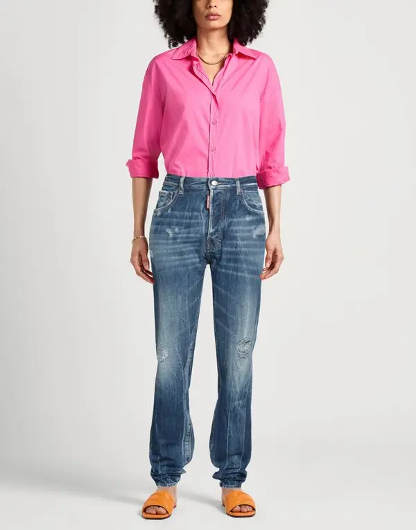 Dsquared2 Cotton Denim Tapered Jeans - Blue