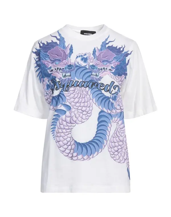 Dsquared2 Printed Cotton T-shirt - White