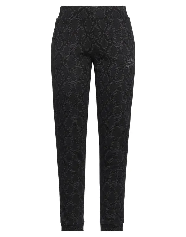 EA7 Track Pants With Snakeskin Print - Black