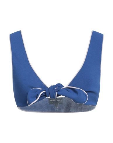 Giorgio Armani Viscose And Polyester Cropped Knitted Top - Blue