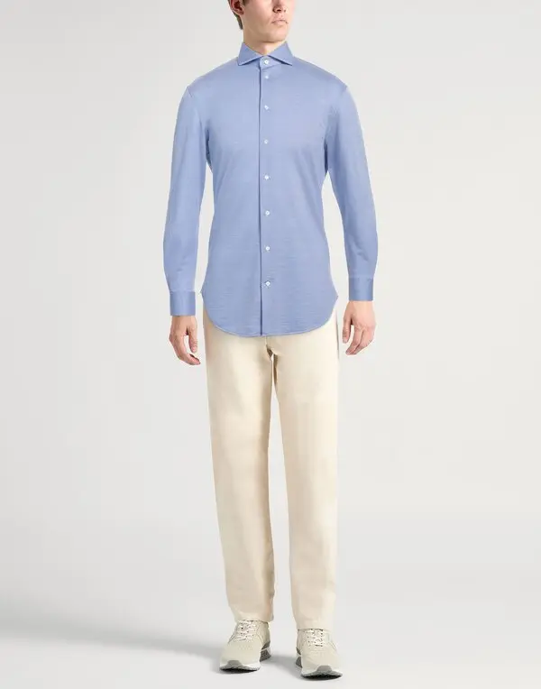 Emporio Armani Shirt Size Virgin Wool, Lyocell - Blue