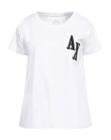 Armani Exchange Cotton Jersey T-shirt With Appliqués - White