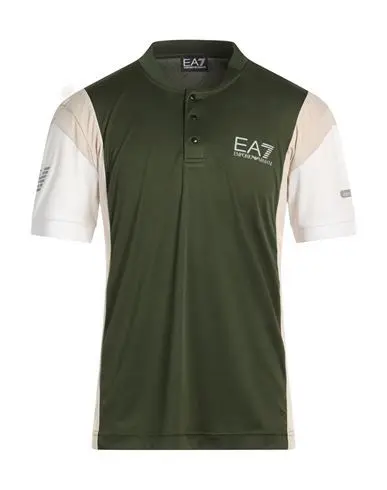 EA7 Recycled Polyester T-shirt With Multicolor Print And Crewneck - Green