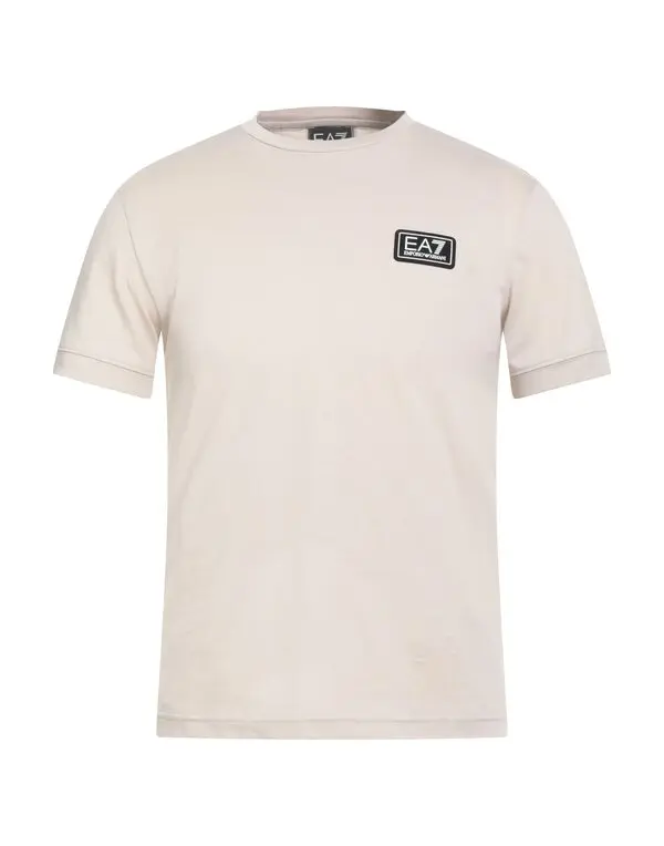 EA7 T-shirt Size Cotton, Elastane, Polyamide, Polyester - Beige