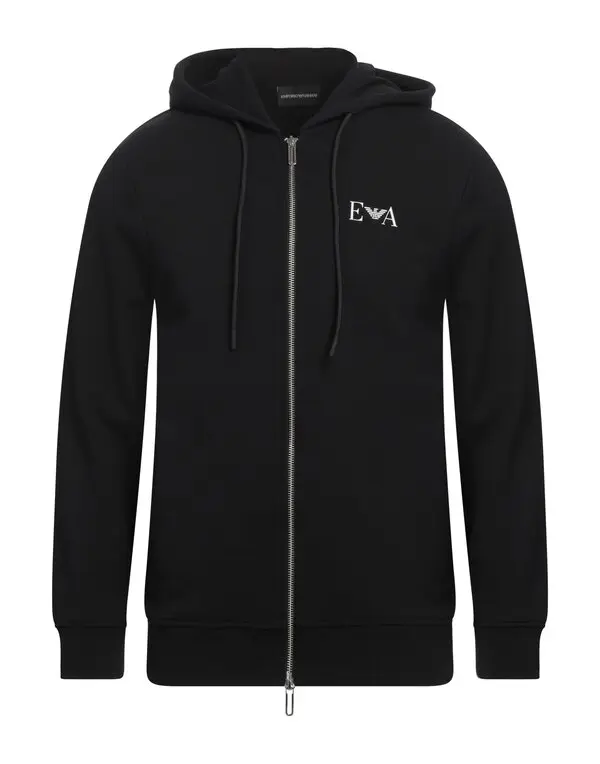 Emporio Armani Cotton-elastane Fleece Sweatshirt - Black