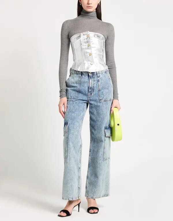 GANNI Organic Cotton Tube Top - Silver