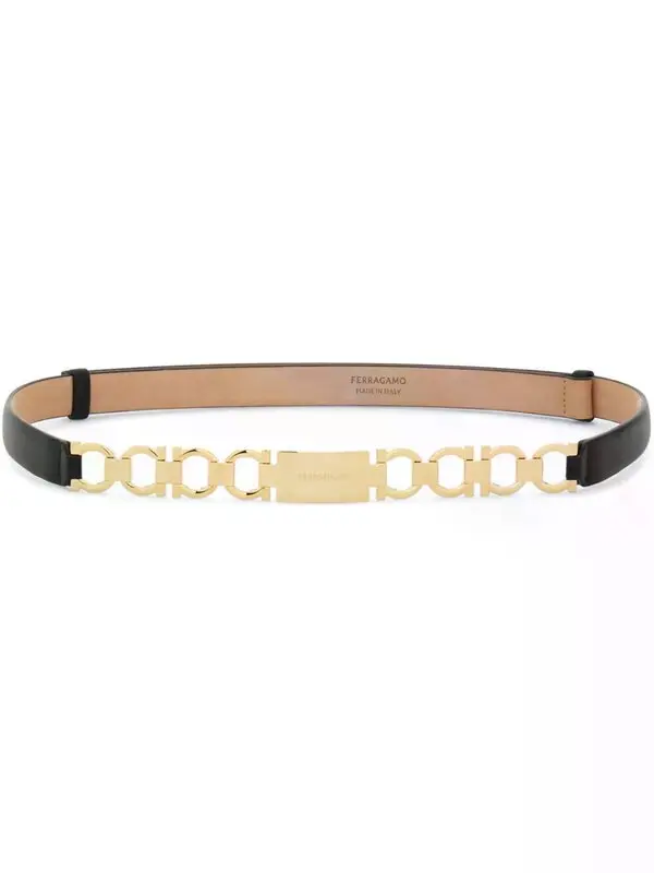 FERRAGAMO Extendable Gancini Bijoux Belt - Black