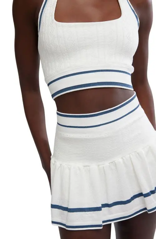 Free People Advantage Halter Top & Miniskirt Set - White/skyline Combo