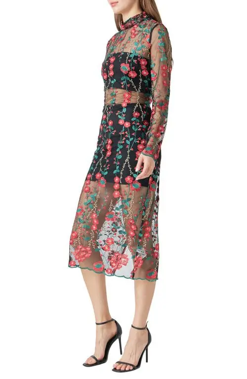 Endless Rose Floral Embroidered Midi Dress