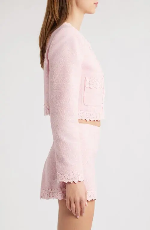 LoveShackFancy Leilana Lace Accent Crop Jacket