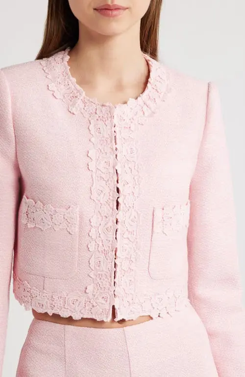 LoveShackFancy Leilana Lace Accent Crop Jacket