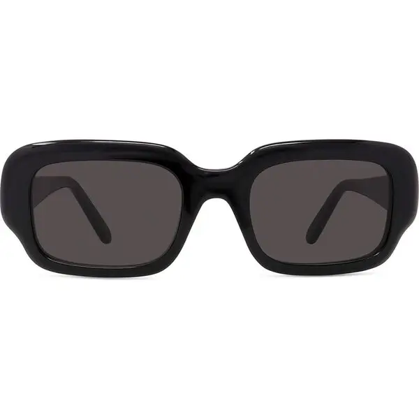 Loewe 51mm Rectangular Sunglasses - Shiny Black / Smoke