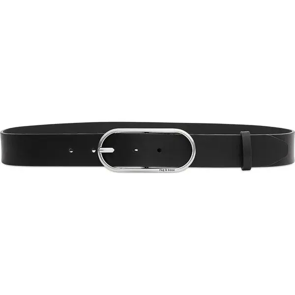 Rag & Bone Rounded Rebound Leather Belt - Black