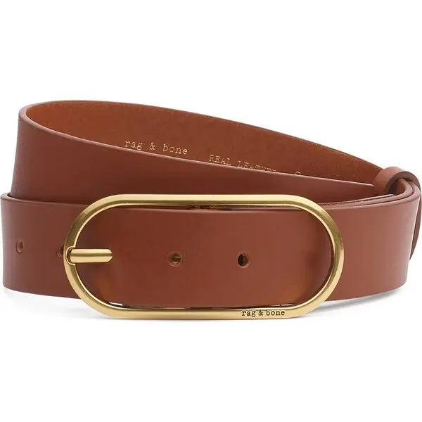 Rag & Bone Rounded Rebound Leather Belt - Bordeaux