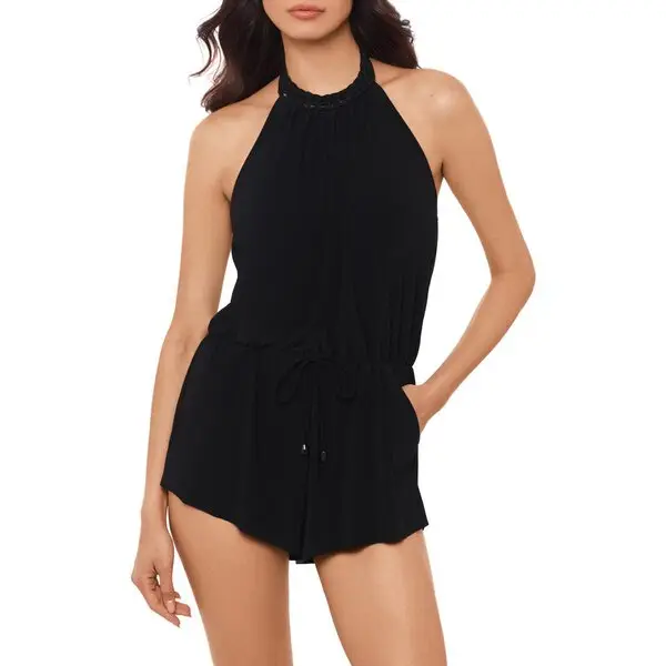 MAGICSUIT® Piper Solid One-piece Romper Swimsuit - Black