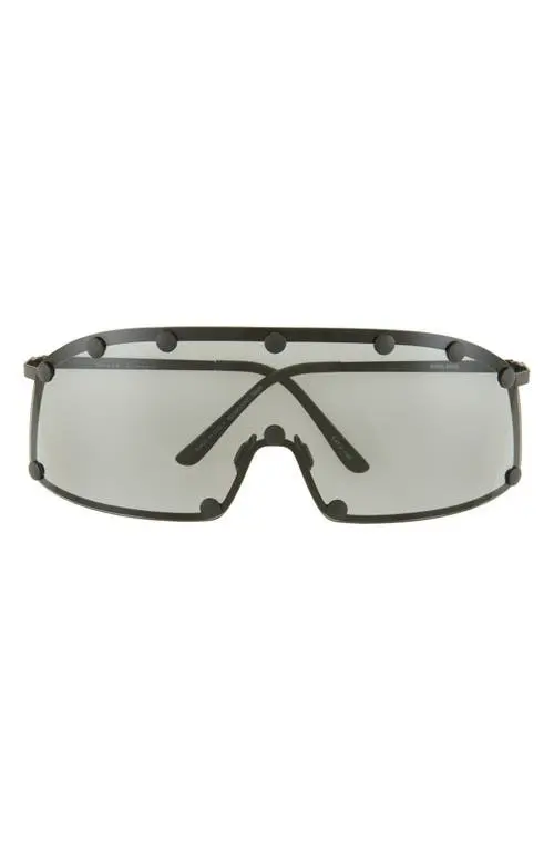 Rick Owens Shield Sunglasses - Black Temple/ Black Lens