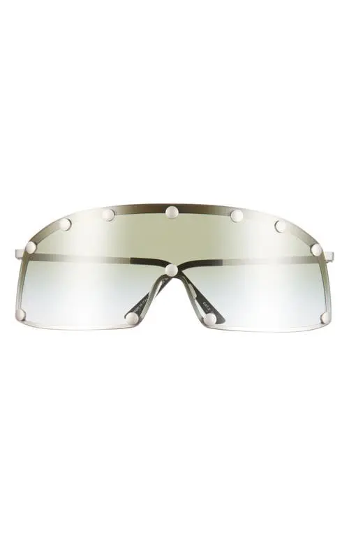 Rick Owens Shield Sunglasses - Silver Temple/bosco Lens