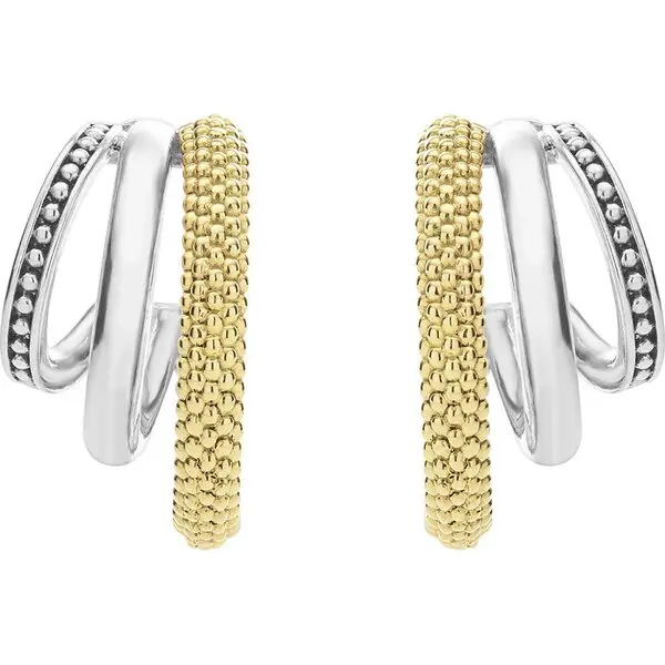 Lagos Caviar Lux Hoop Earrings - Two-tone