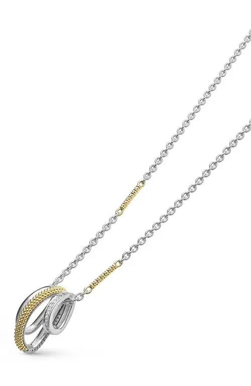 Lagos Caviar Lux Pavé Diamond Pendant Necklace
