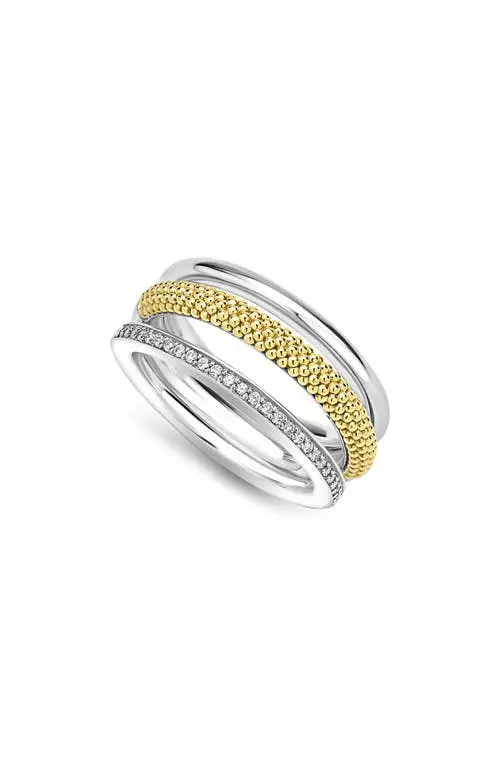Lagos Caviar Lux Pavé Diamond Ring