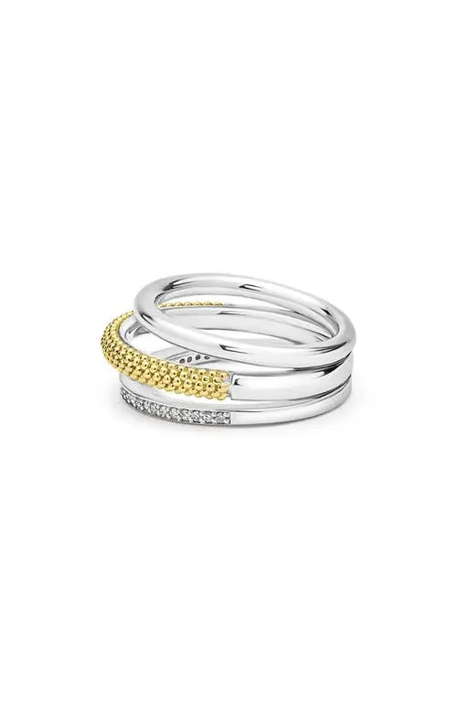 Lagos Caviar Lux Pavé Diamond Ring