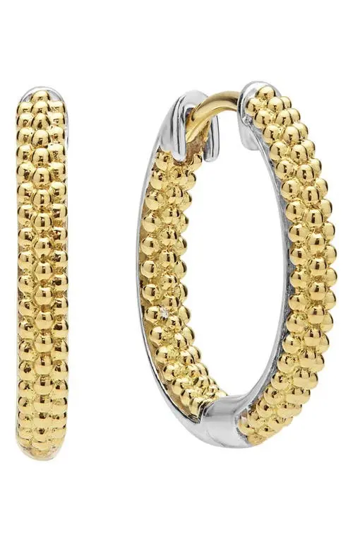Lagos Caviar Lux Hoop Earrings - Two-tone