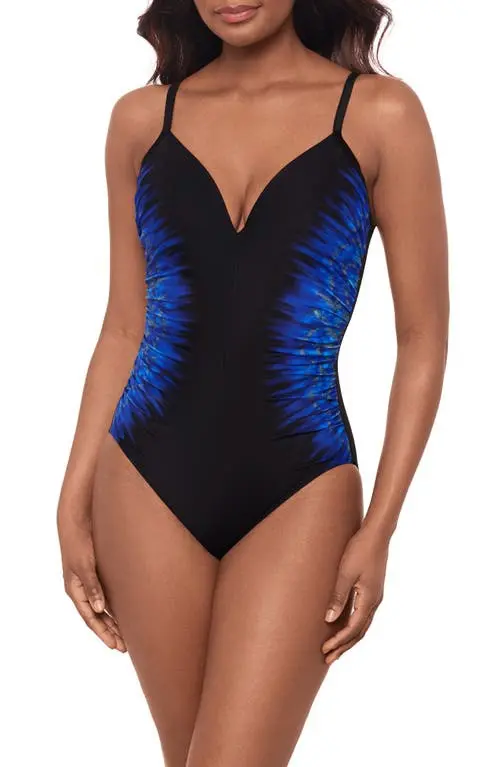 MIRACLESUIT® Mayan Temptation One-piece Swimsuit - Blue/ Black