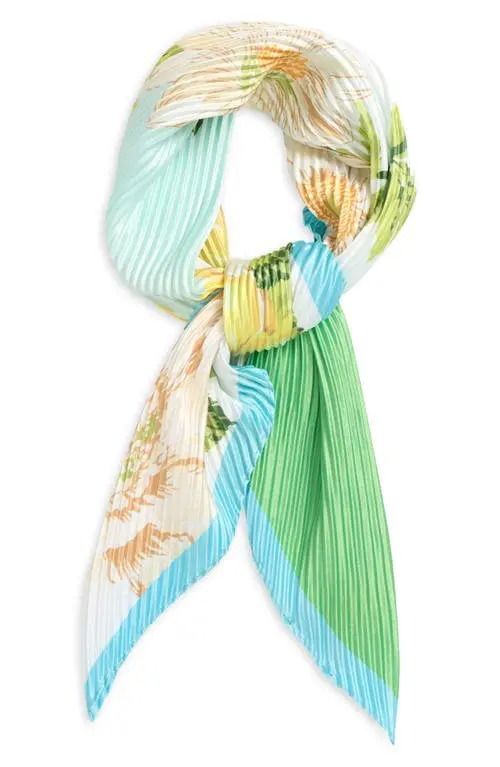 Echo Sunshine Garden Pleated Diamond Scarf - Sky Blue