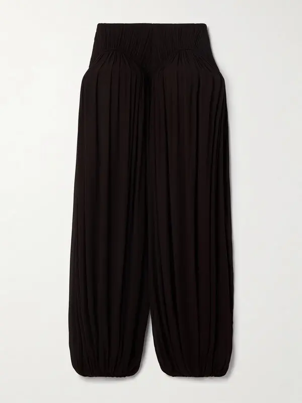 Alaïa Pleated Crepe Balloon Pants - Brown