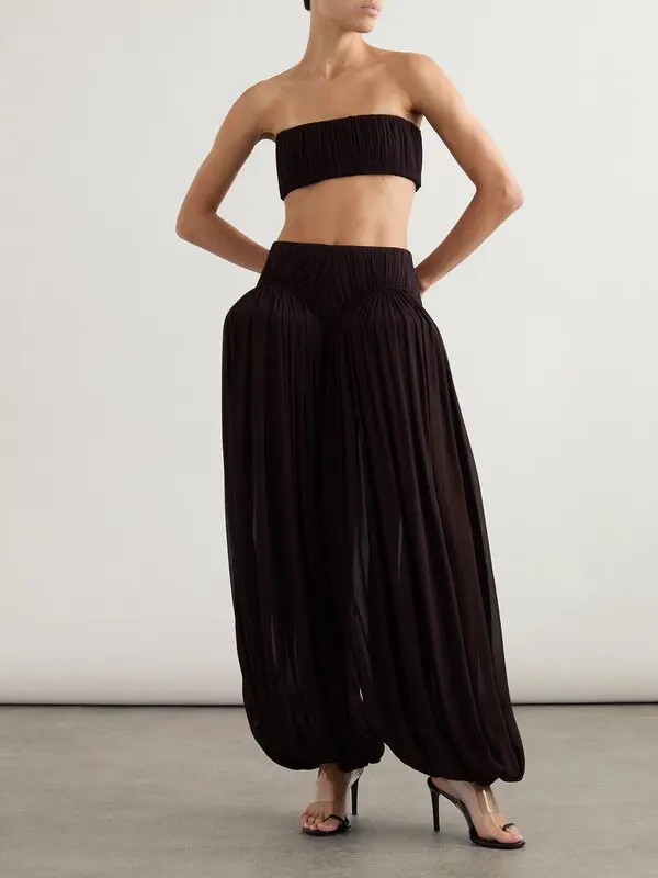 Alaïa Pleated Crepe Balloon Pants