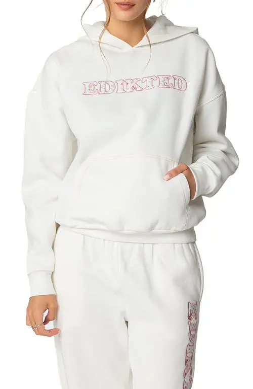 EDIKTED Mili Logo Hoodie - White