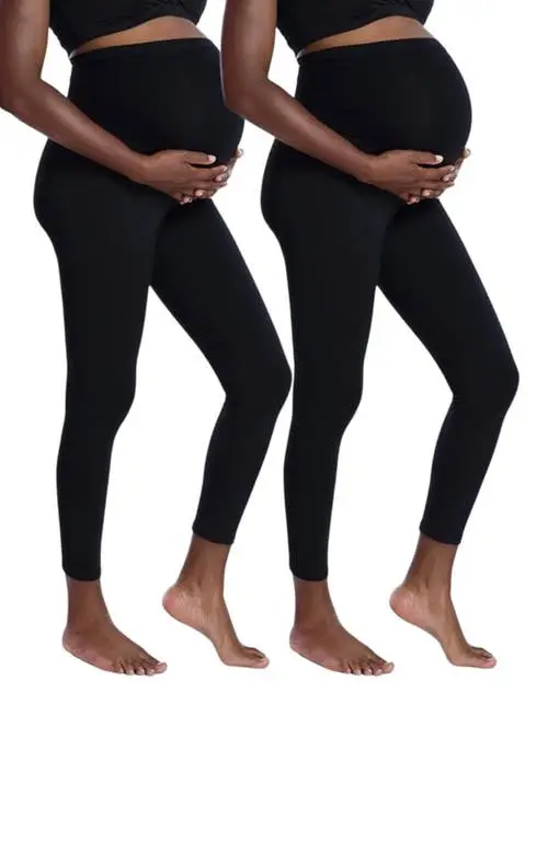 Motherhood Maternity Essential Stretch Secret Fit Over The Belly Maternity Leggings - Black