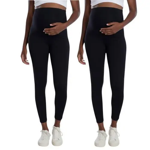 Motherhood Maternity Essential Stretch Secret Fit Over The Belly Maternity Leggings - Black