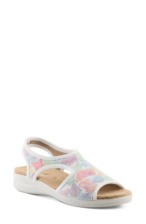 SPRING STEP SHOES Nyaman Slingback Sandal - White Multi