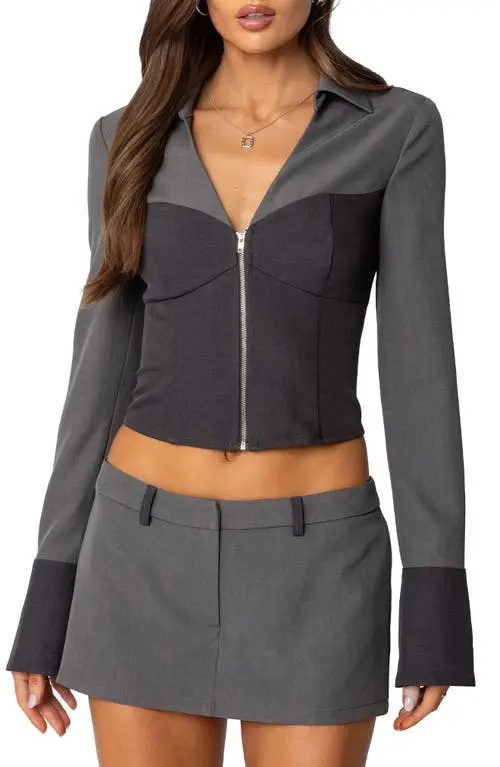EDIKTED Angela Colorblock Corset Top
