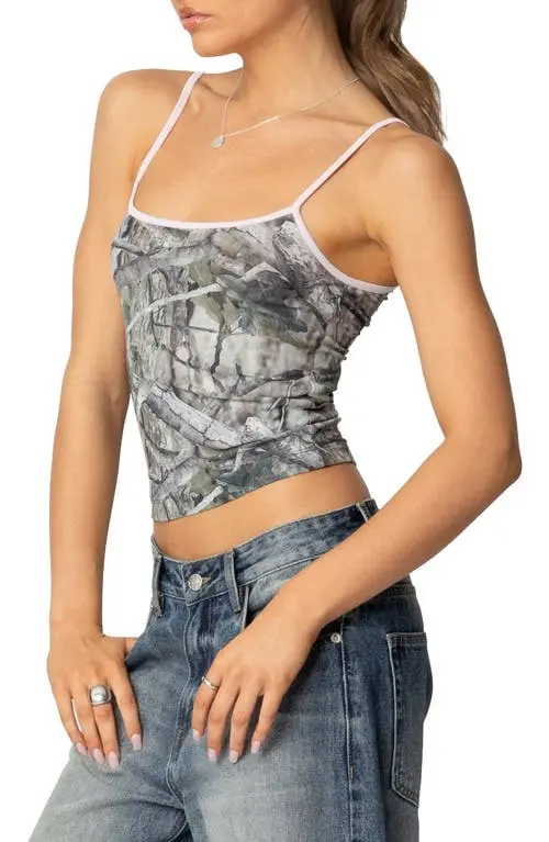 EDIKTED Camouflage Print Crop Camisole