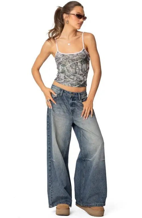 EDIKTED Camouflage Print Crop Camisole