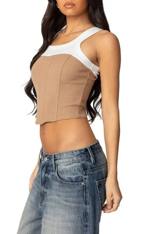 EDIKTED Ila Layered Crop Corset Tank