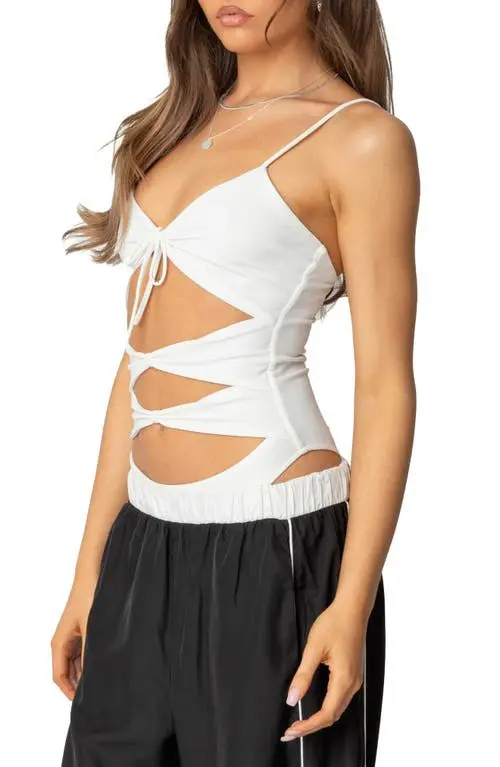 EDIKTED Serene Cutout Bodysuit - White