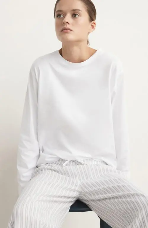 Mango Two-piece Stripe Cotton Pajamas - Grey