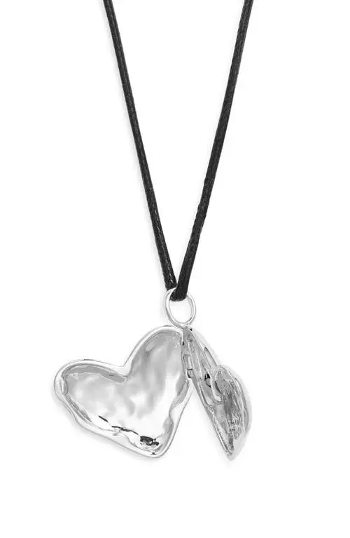 Monica Vinader Heart Locket Cord Necklace - Sterling Silver