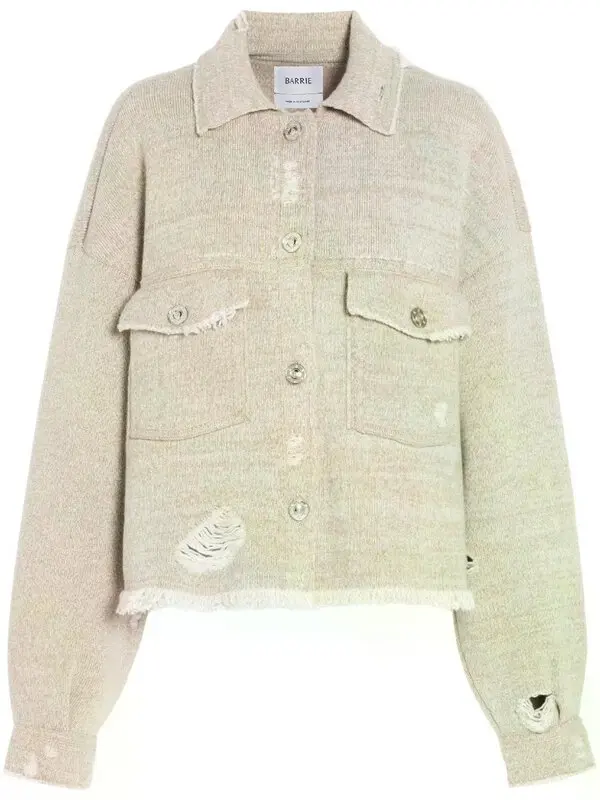 BARRIE Denim Fringed Jacket - Neutrals