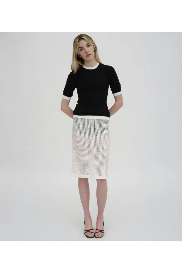 Rosetta Getty Mesh Midi Skirt